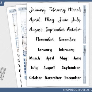 January Notes Page Kit, January Dashboard Stickers, January Monthly ...