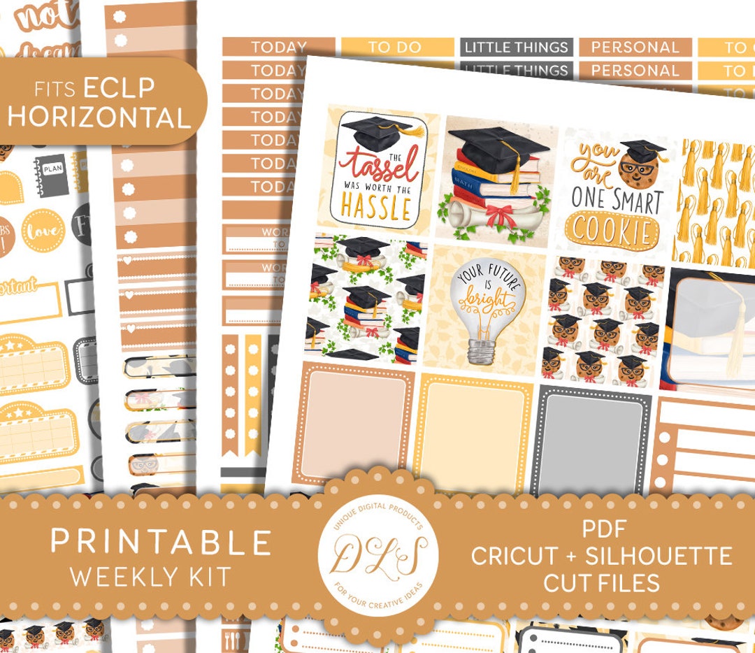Printable Graduation Planner Kit, Graduation Planner Stickers, Erin ...