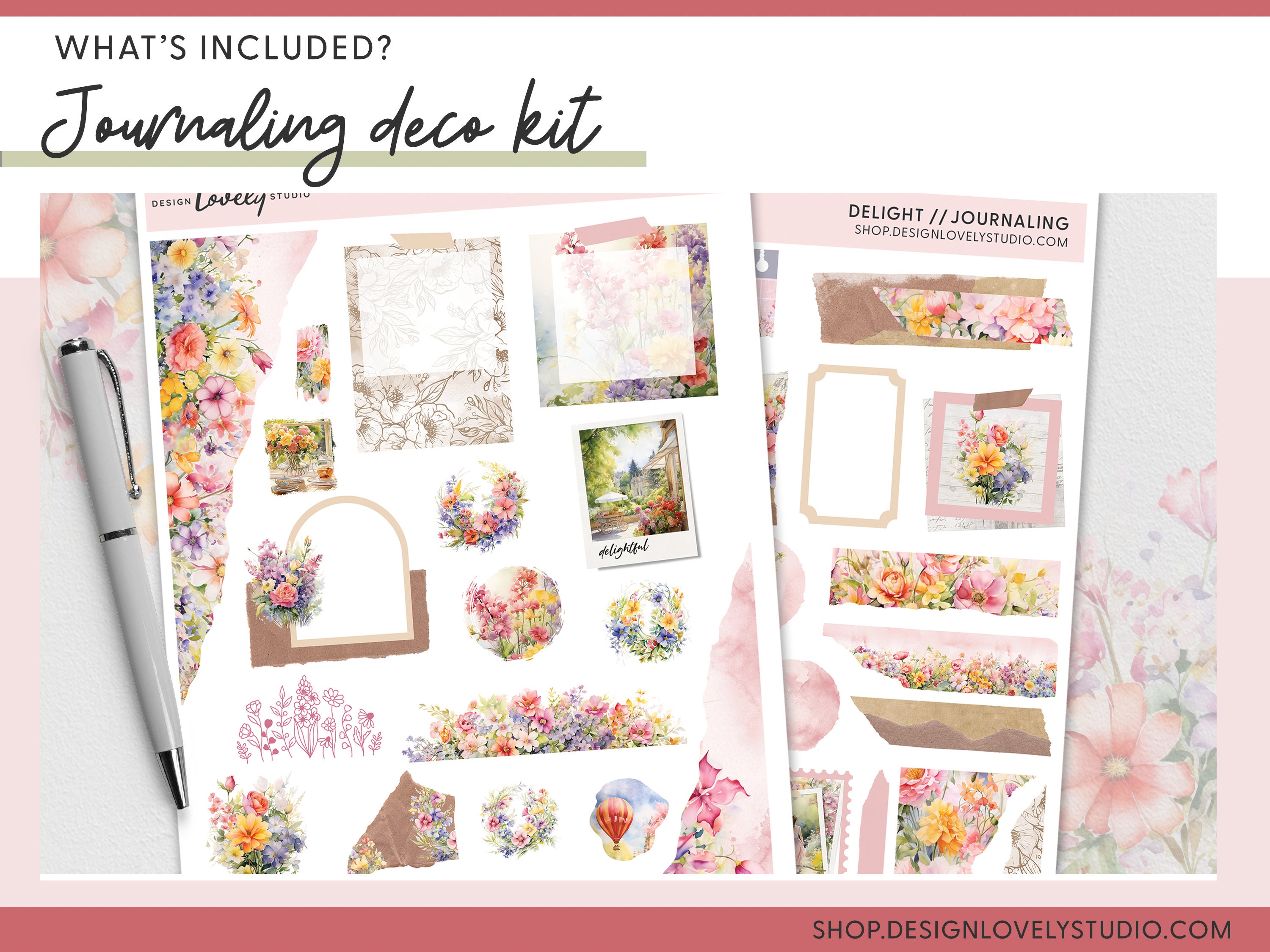 Printable Floral Planner Stickers Bundle, Spring, Summer, Monthly ...