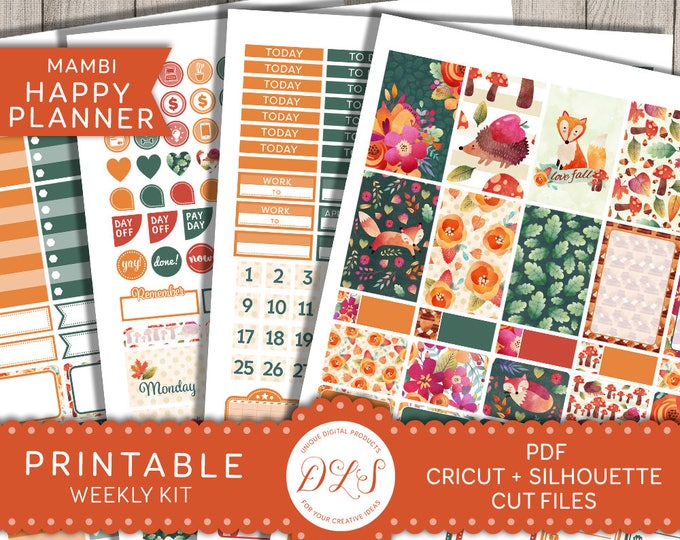 Happy Planner Fall Stickers Fall Happy Planner Printables - Etsy
