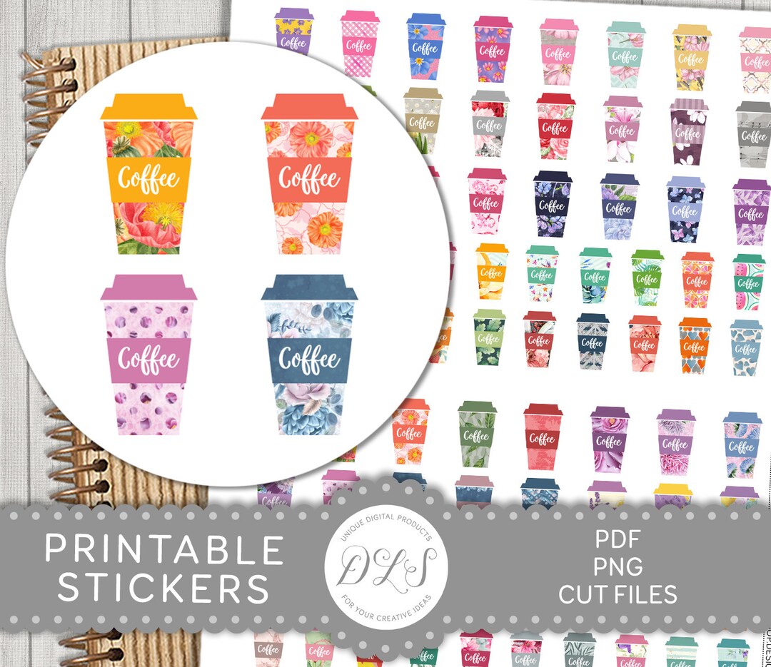 Printable Coffee to Go Planner Stickers, Coffee Addict Stickers, Coffee ...