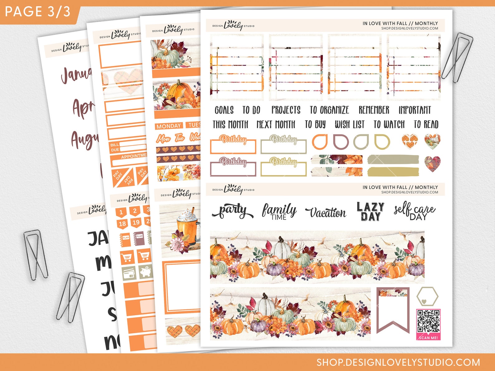 Happy Planner Printable Stickers Happy Planner Monthly - Etsy