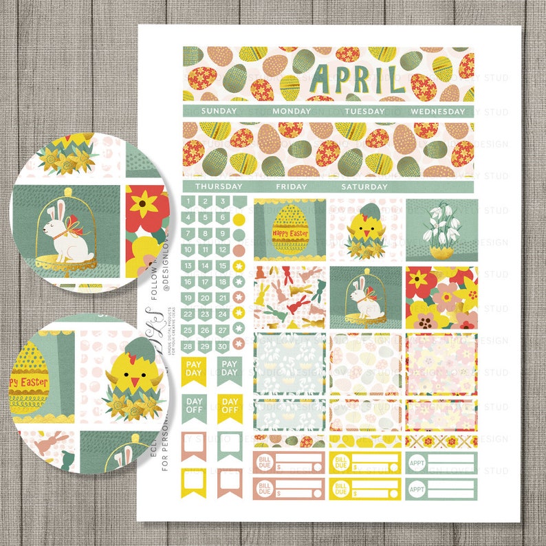 April Monthly Planner Kit Monthly Printable Kit April | Etsy