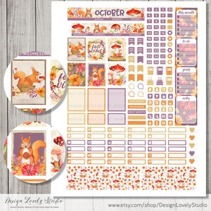 Printable OCTOBER Monthly Stickers Kit, Mini Happy Planner October Kit ...