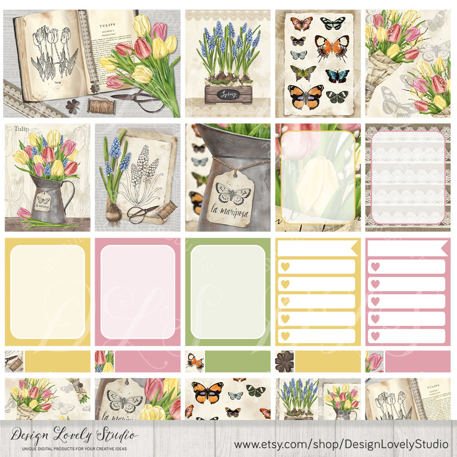 Printable SPRING Planner Stickers Spring Floral Stickers Kit | Etsy
