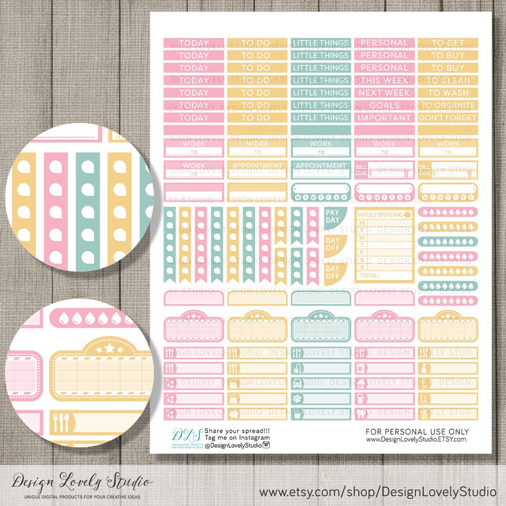 Easter Planner Stickers Printable, Easter Weekly Stickers Kit, Bunny ...
