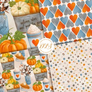 Pumpkin Digital Paper, Halloween Digital Paper, Halloween Scrapbook ...