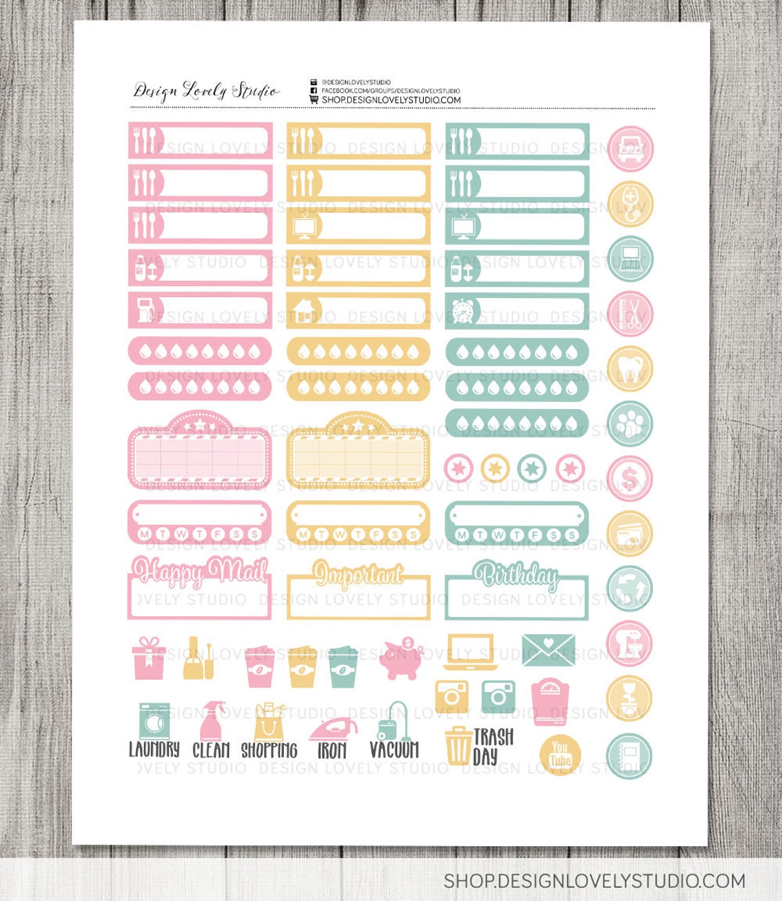 EASTER Planner Stickers Kit, Printable Big Happy Planner Easter ...