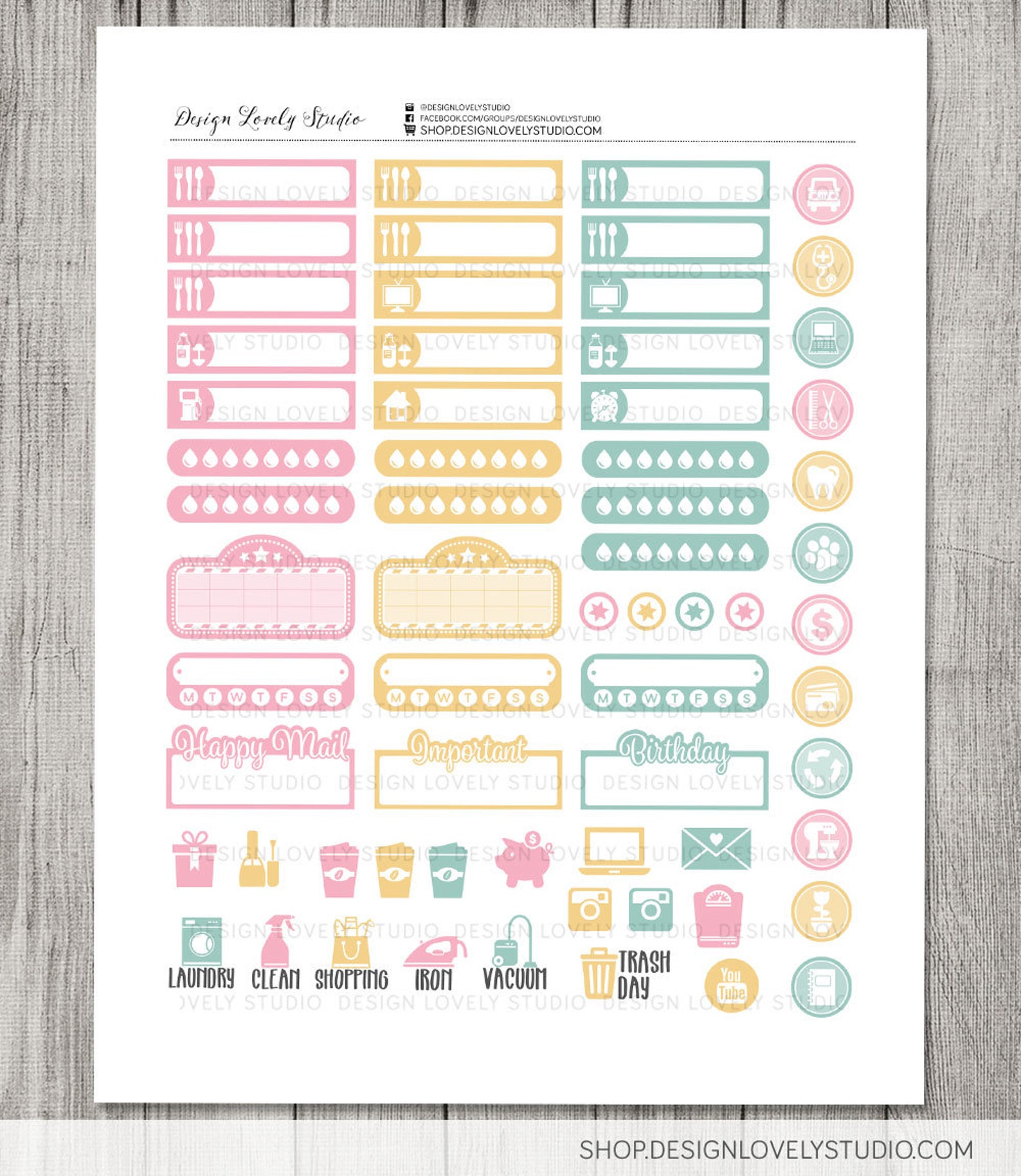 EASTER Planner Stickers Kit Printable Big Happy Planner - Etsy