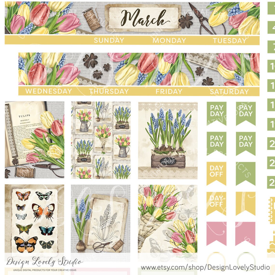 Mini Happy Planner March Stickers Kit Printable March Monthly - Etsy