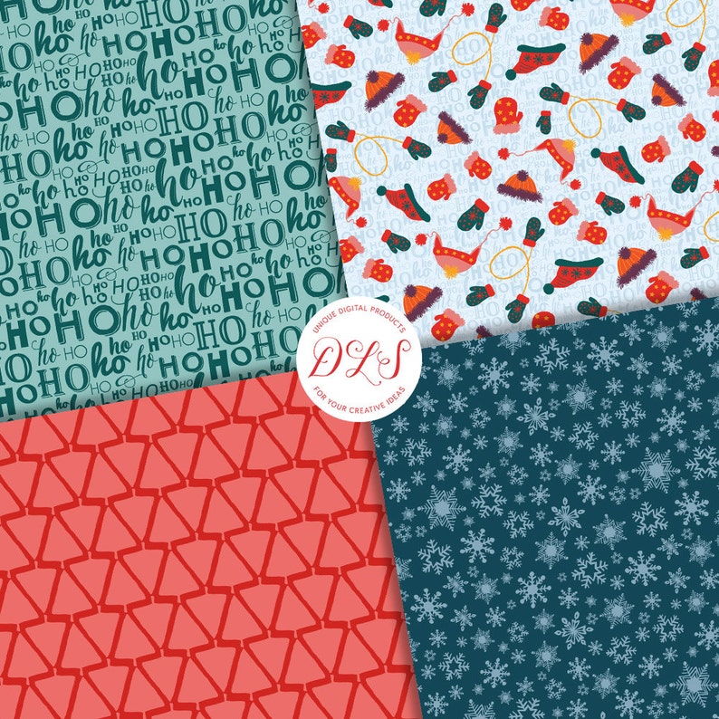 Christmas Background Winter Digital Paper Pack Christmas | Etsy