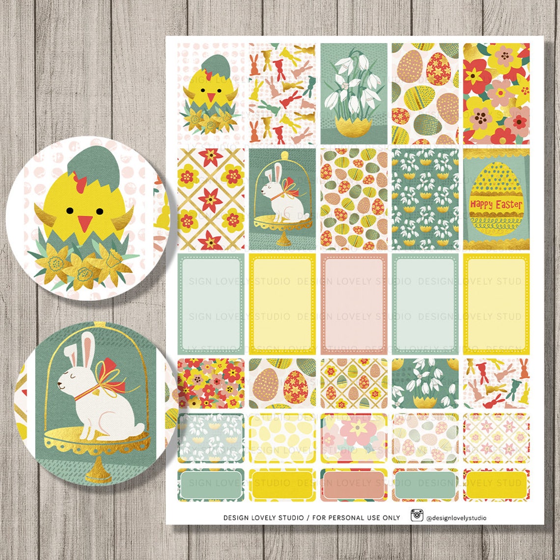 Easter Stickers Happy Planner Easter Planner Kit Happy | Etsy