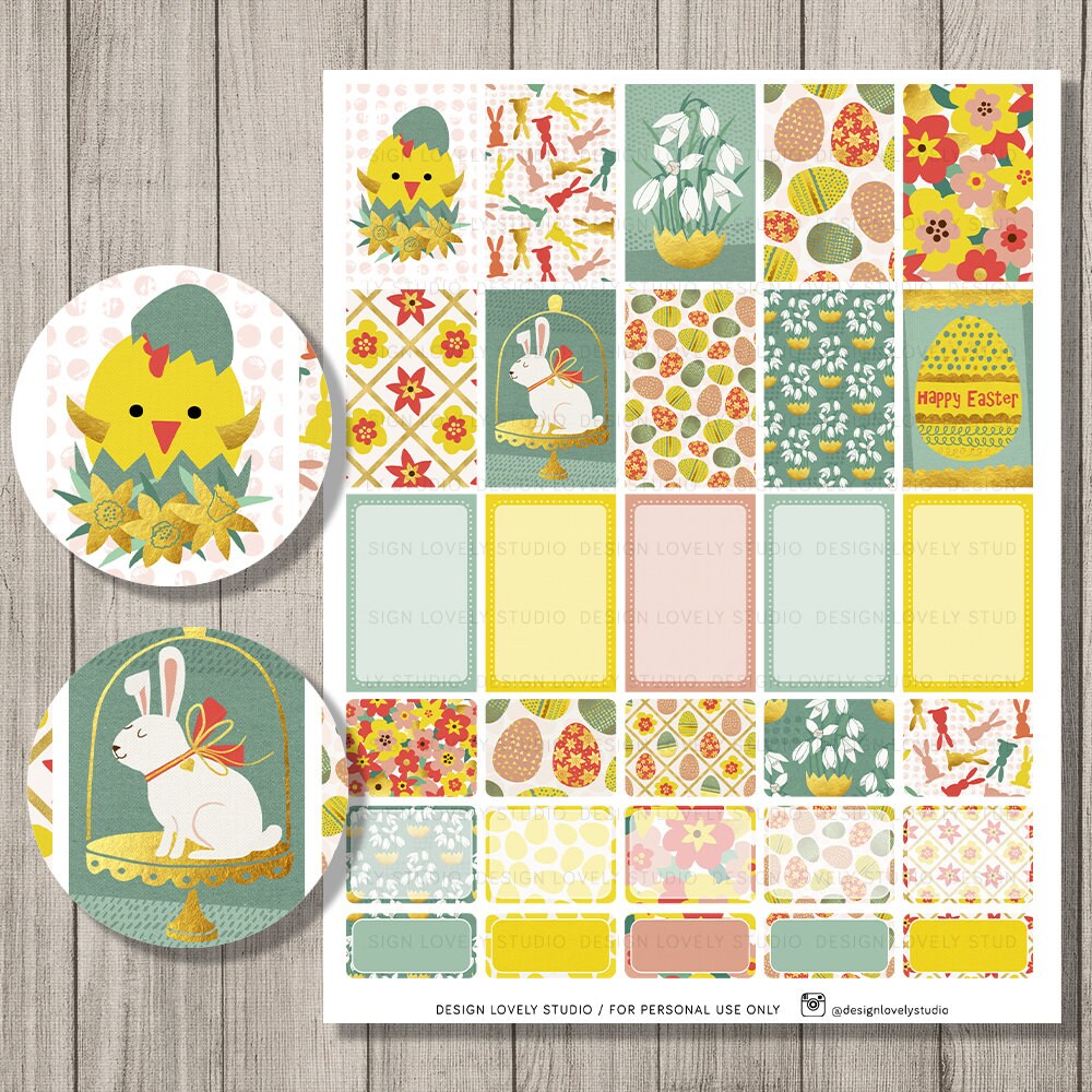 Easter Stickers Happy Planner Easter Planner Kit Happy - Etsy