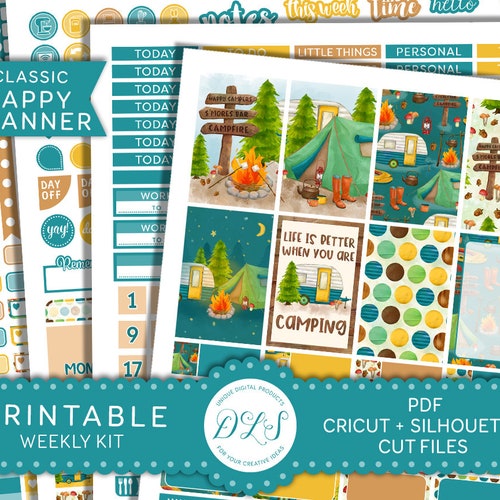 Camping Planner Stickers Printable Camping Stickers Kit - Etsy