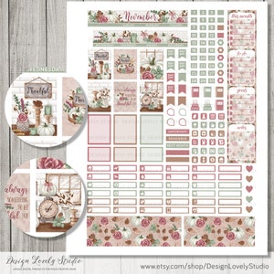 November Mini Happy Planner Stickers, Printable November Monthly Kit ...