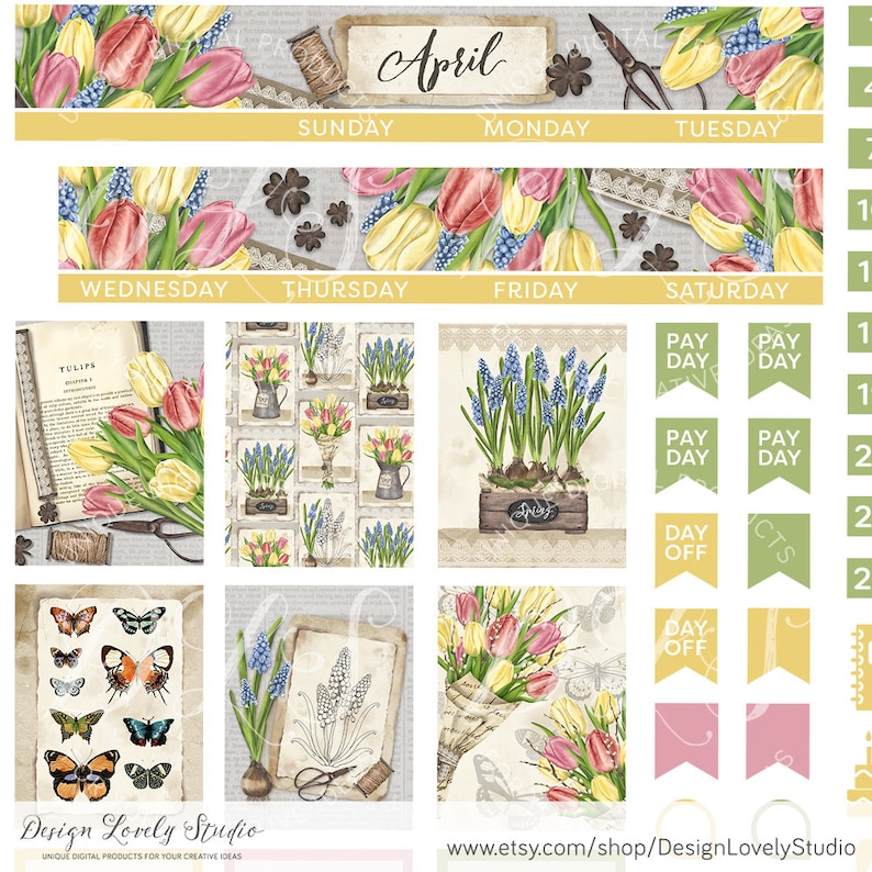 Mini Happy Planner APRIL Stickers Kit Printable APRIL Monthly - Etsy