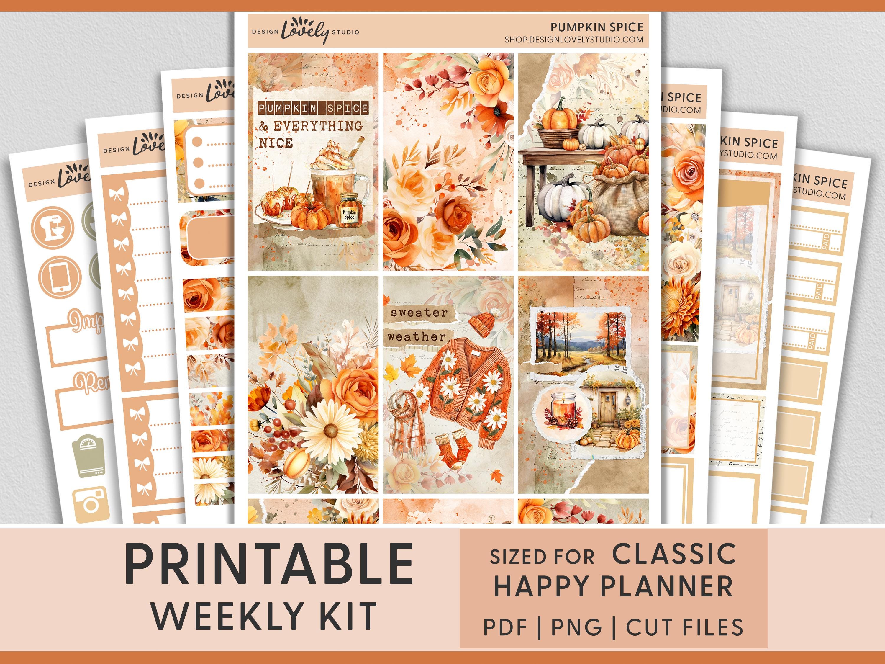 Autumn Planner Stickers, Fall Sticker Sheet, Printable Happy Planner ...