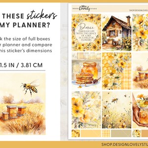 Honey Bee Printable Planner Stickers Bundle, Summer, Floral, Yellow ...