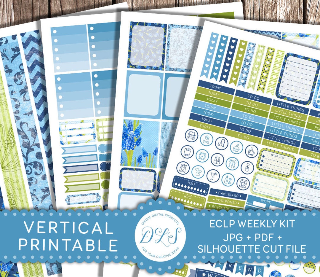 Printable Weekly Kit Planner Stickers 235 Stickers Fit Erin Condren LP ...