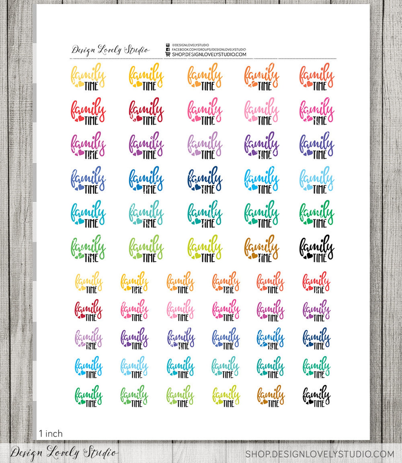 FAMILY TIME Planner Stickers Printable Family Time Panner - Etsy