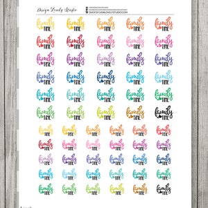 FAMILY TIME Planner Stickers, Printable Family Time Panner Stickers ...