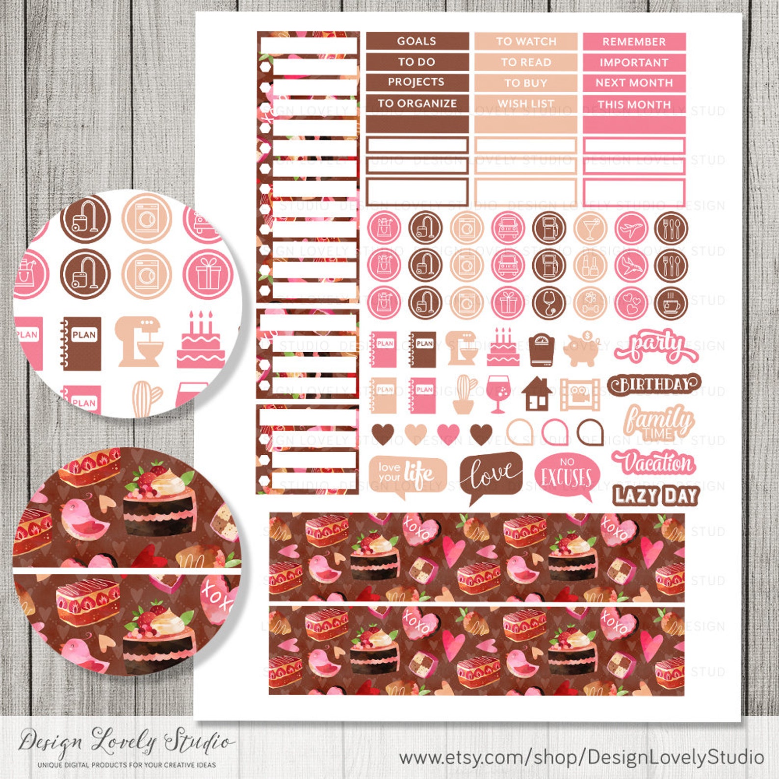 Printable FEBRUARY Planner Stickers Valentines Day Planner | Etsy