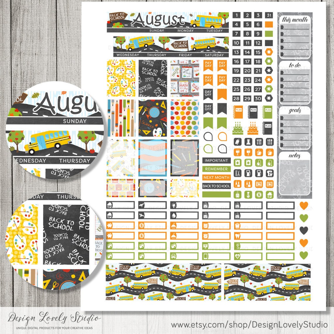 Back to School Planner Stickers Mini Happy Planner Stickers | Etsy