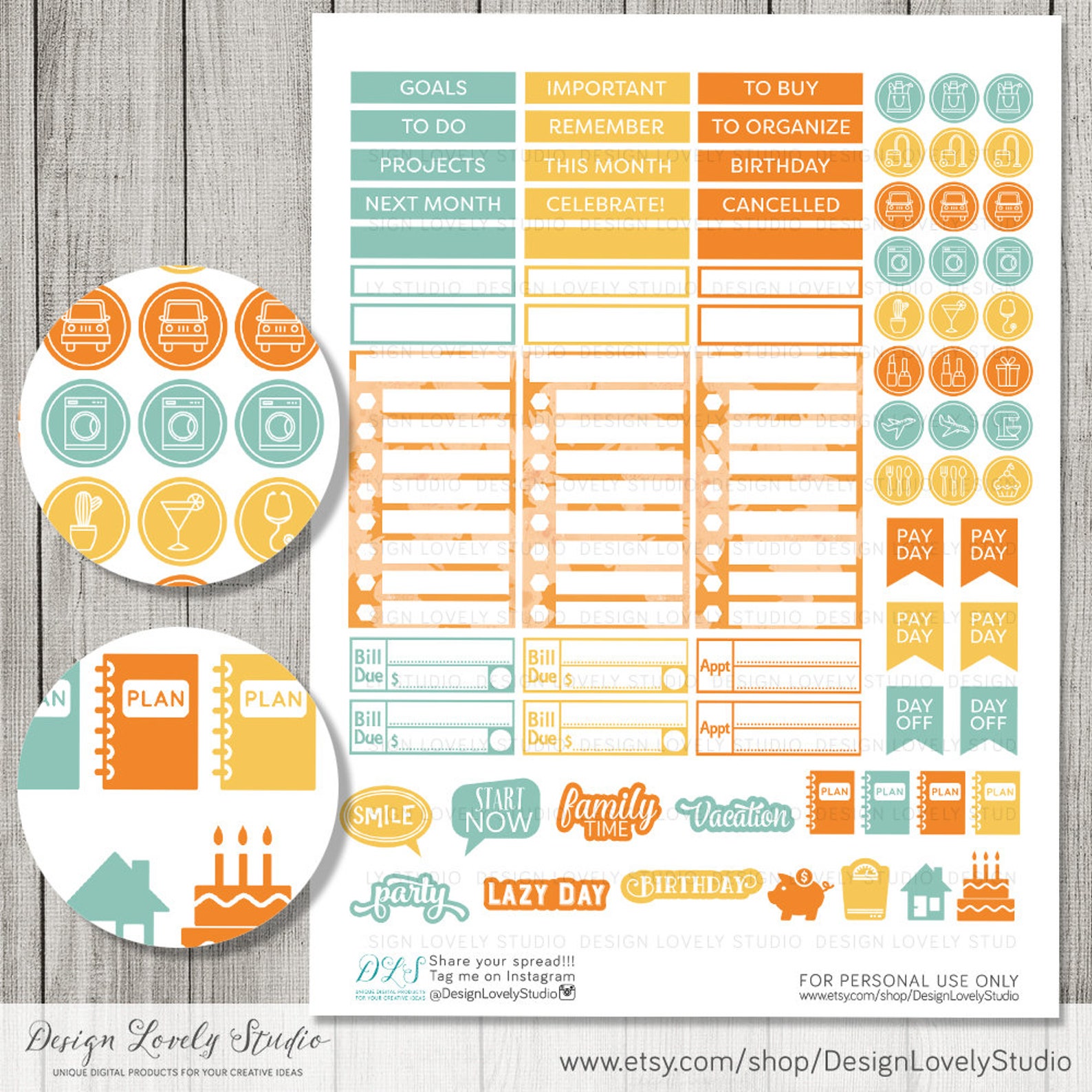 Printable October Monthly Kit Big Happy Planner October | Etsy