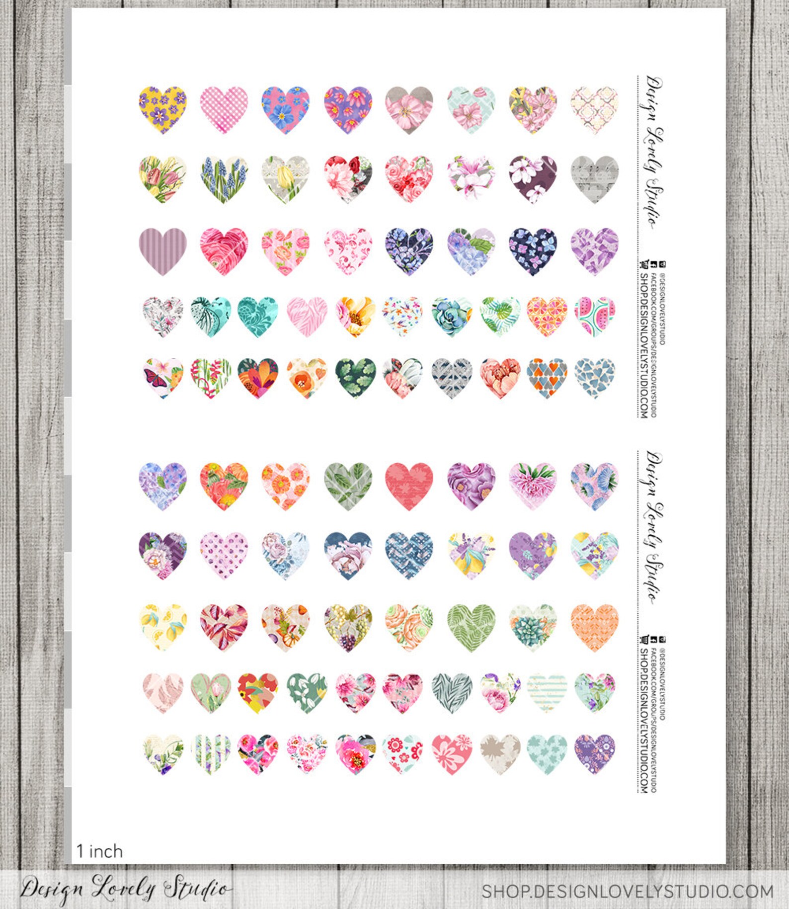 Printable Hearts Planner Stickers Checklist Stickers | Etsy