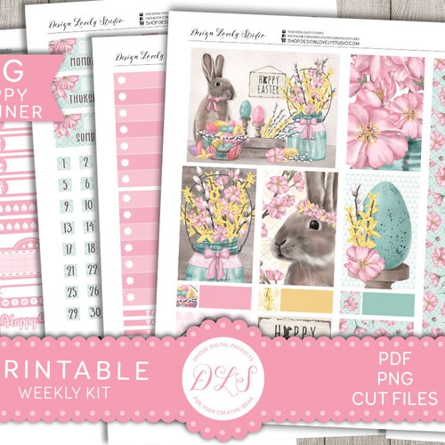 EASTER Planner Stickers Kit Printable Big Happy Planner - Etsy