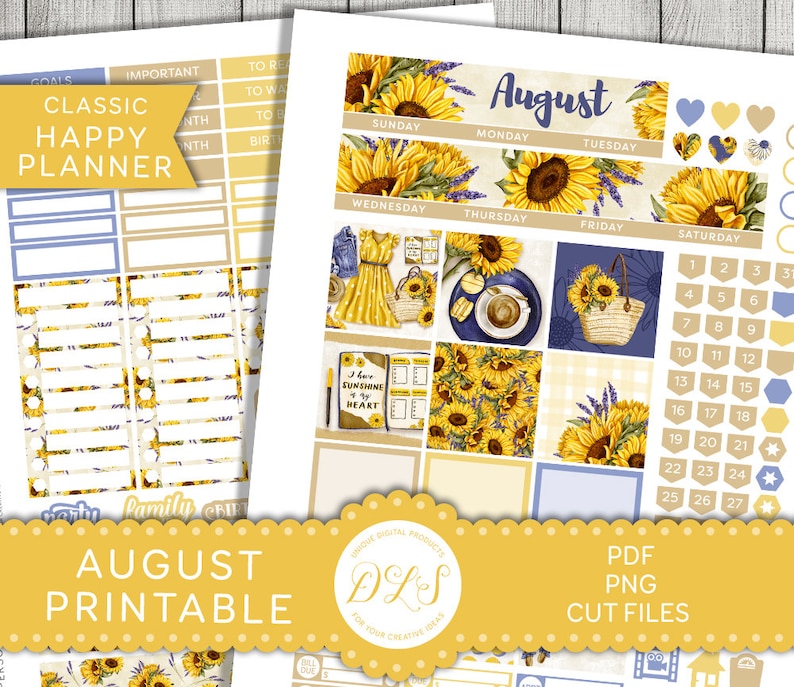 AUGUST Planner Stickers Happy Planner Monthly Stickers - Etsy