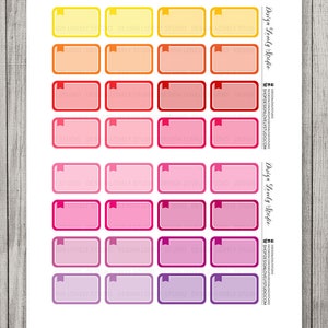 Printable Half Box Planner Stickers, Multicolor Half Box Planner ...