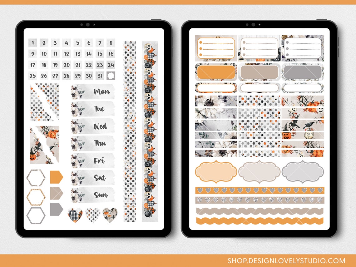 Goodnotes Stickers Halloween Digital Planner Stickers - Etsy
