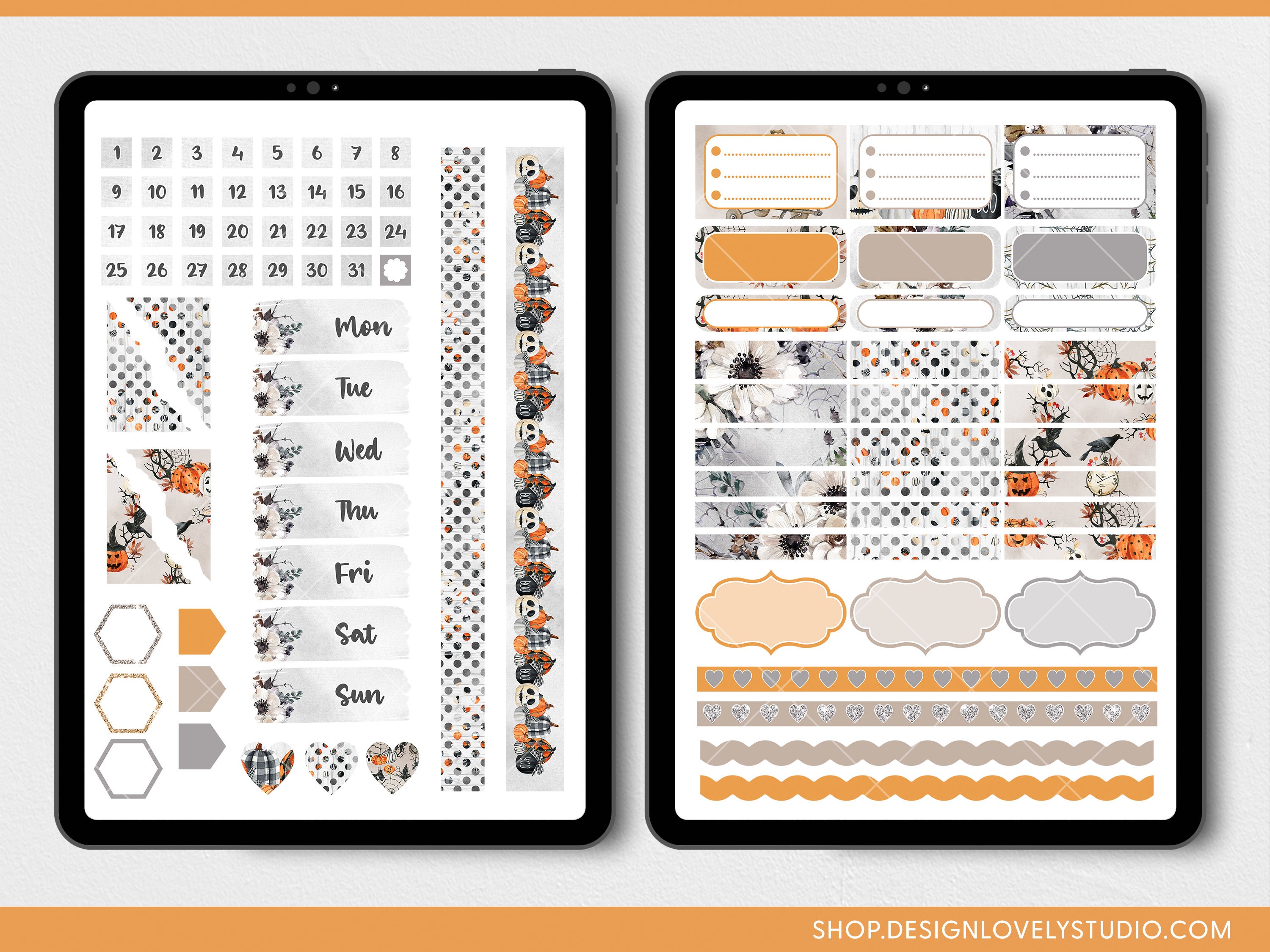 Goodnotes Stickers Halloween Digital Planner Stickers - Etsy