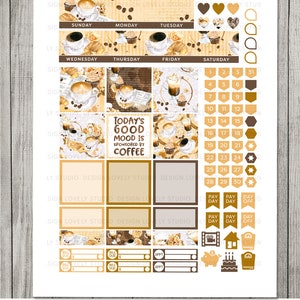 Printable COFFEE Monthly Planner Stickers, Happy Planner Monthly ...