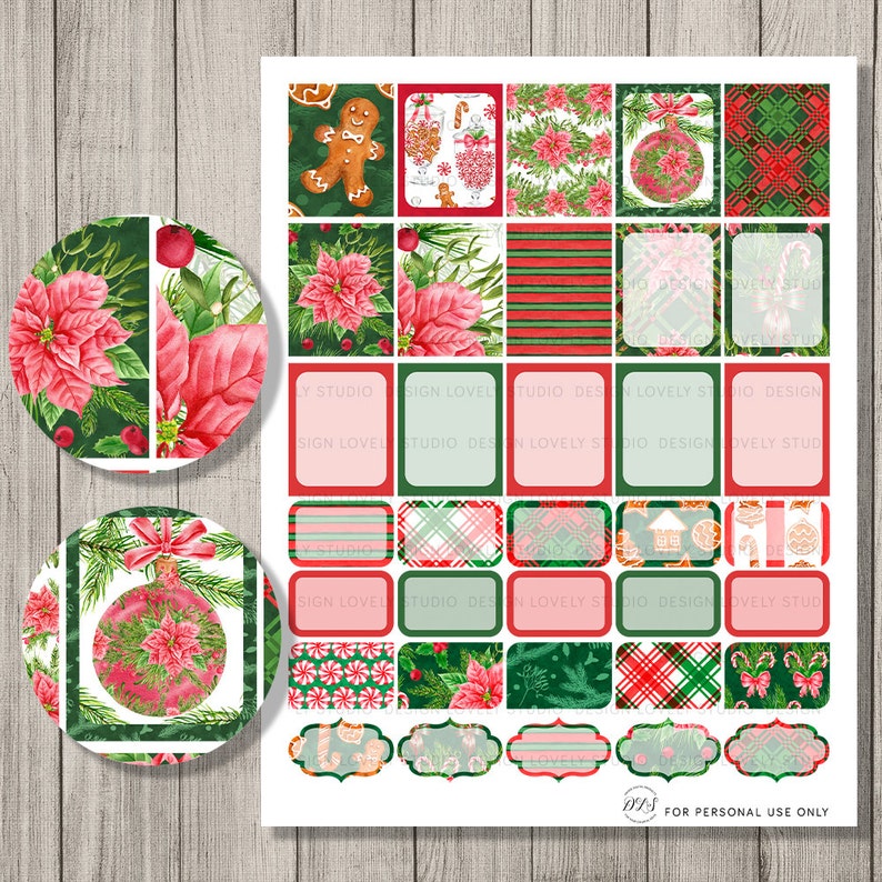 Printable Christmas Planner Stickers Fits Erin Condren - Etsy