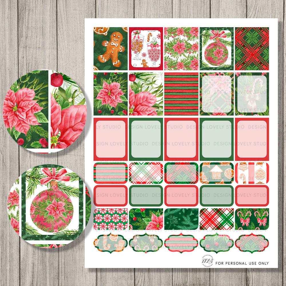 Printable Christmas Planner Stickers Fits Erin Condren - Etsy