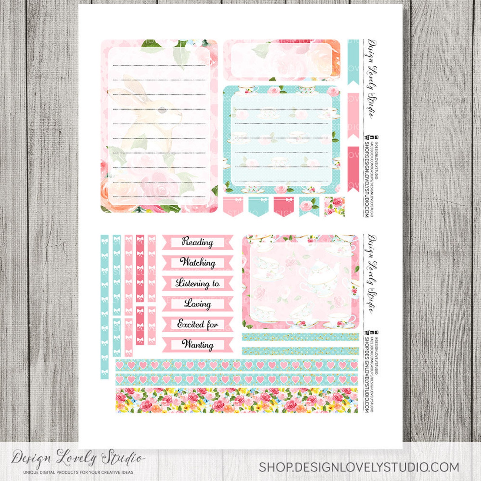 Printable NOTES PAGE Planner Stickers Spring Notes Page | Etsy