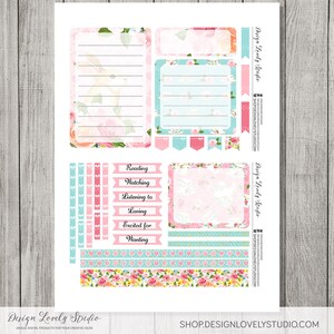 Printable NOTES PAGE Planner Stickers, Spring Notes Page Stickers Kit ...