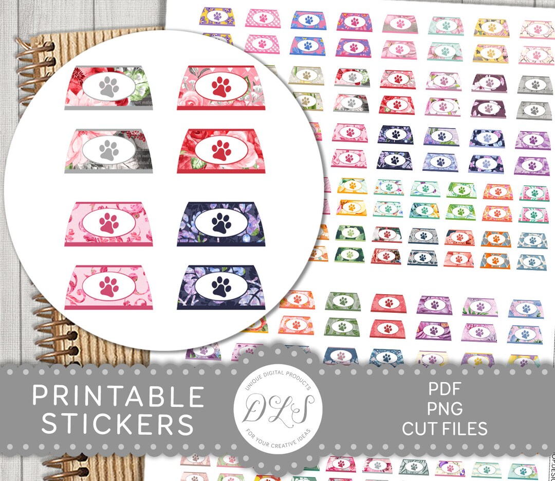 Printable Pet Food Bowl Stickers, Cat Food Stickers, Dog Food Stickers ...
