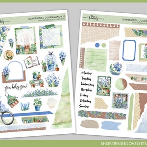 Gardening Journaling Stickers, Printable Journaling Stickers Kit ...