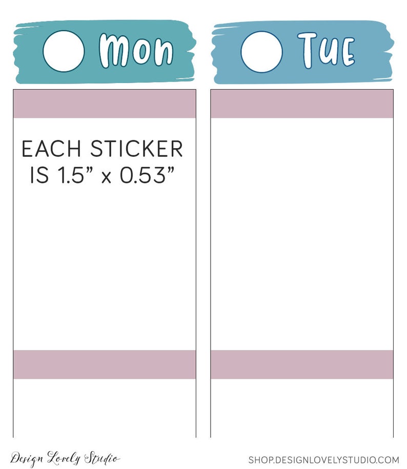 Printable DATE COVER Planner Stickers, Weekdays Planner Stickers ...