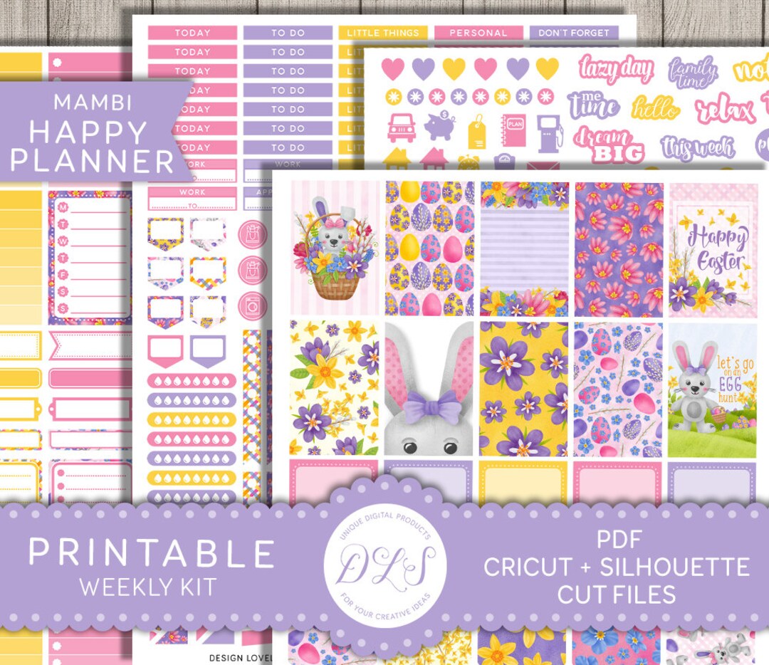Happy Planner Easter Kit, Easter Planner Stickers, Happy Planner April ...