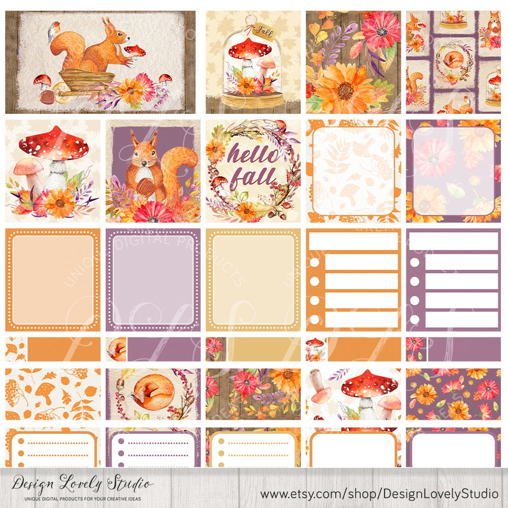 PRINTABLE Fall Planner Stickers Kit Weekly Planner Stickers - Etsy
