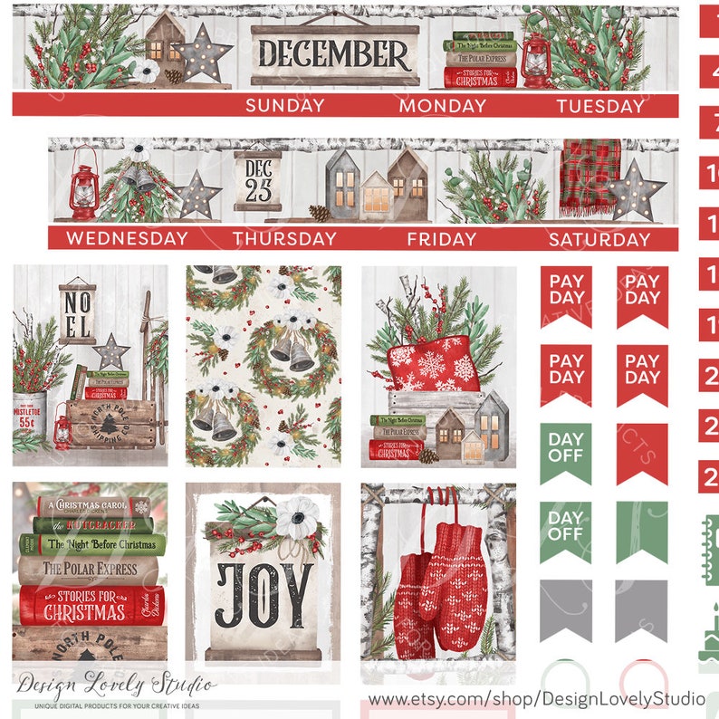 Mini Happy Planner December Planner Stickers, Printable December ...