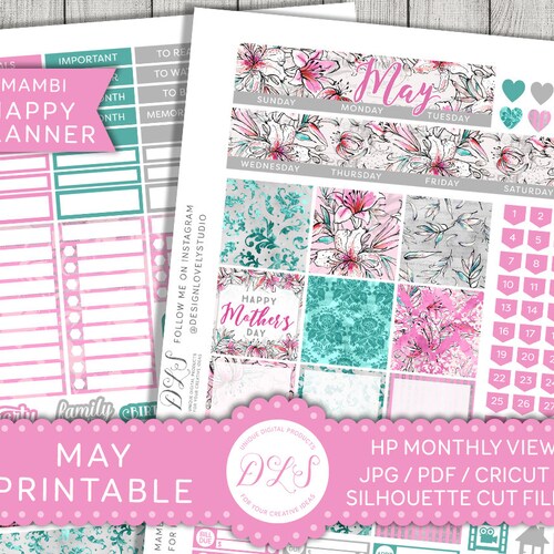 May Happy Planner May Planner Stickers May Monthly View May - Etsy