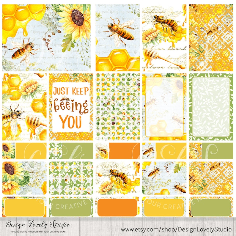 Happy Planner PRINTABLE Weekly Kit, Honey Bee Planner Stickers, Honey ...
