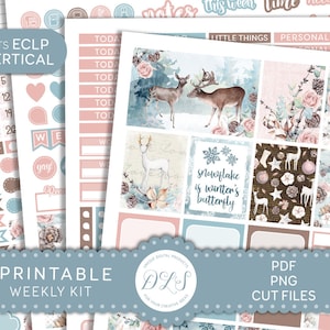 WINTER Planner Stickers, Printable Weekly Stickers Kit, Holiday ...