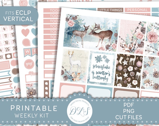WINTER Planner Stickers Printable Weekly Stickers Kit - Etsy