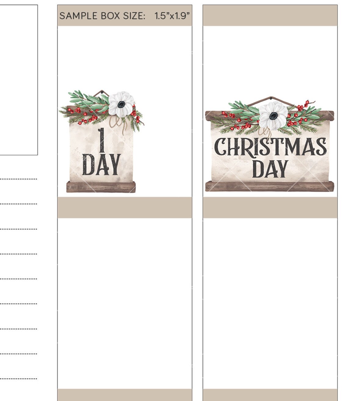 Printable Christmas Countdown Stickers Holidays Countdown | Etsy
